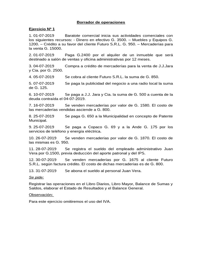 Borrador de Operaciones-2 | PDF | Servicios financieros | Business