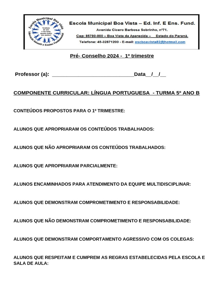 Pre Cons 5º Ano Erica Lingua Portuguesa | PDF