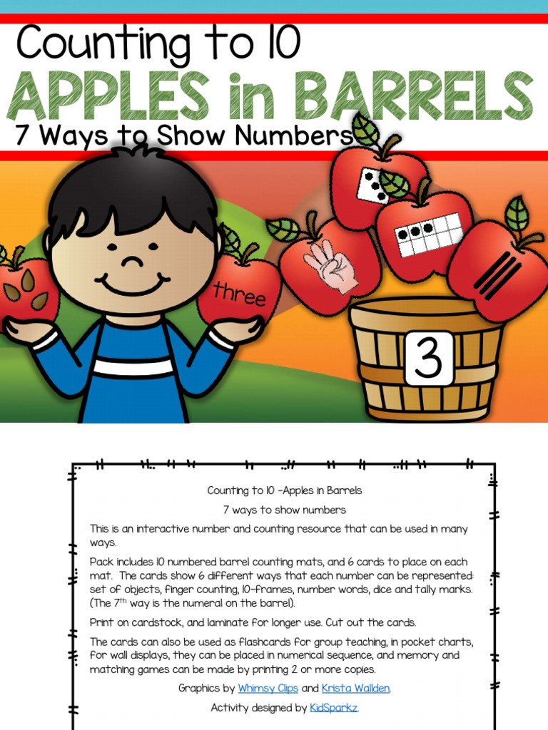 Apples and Barrels Counting To 10 | PDF