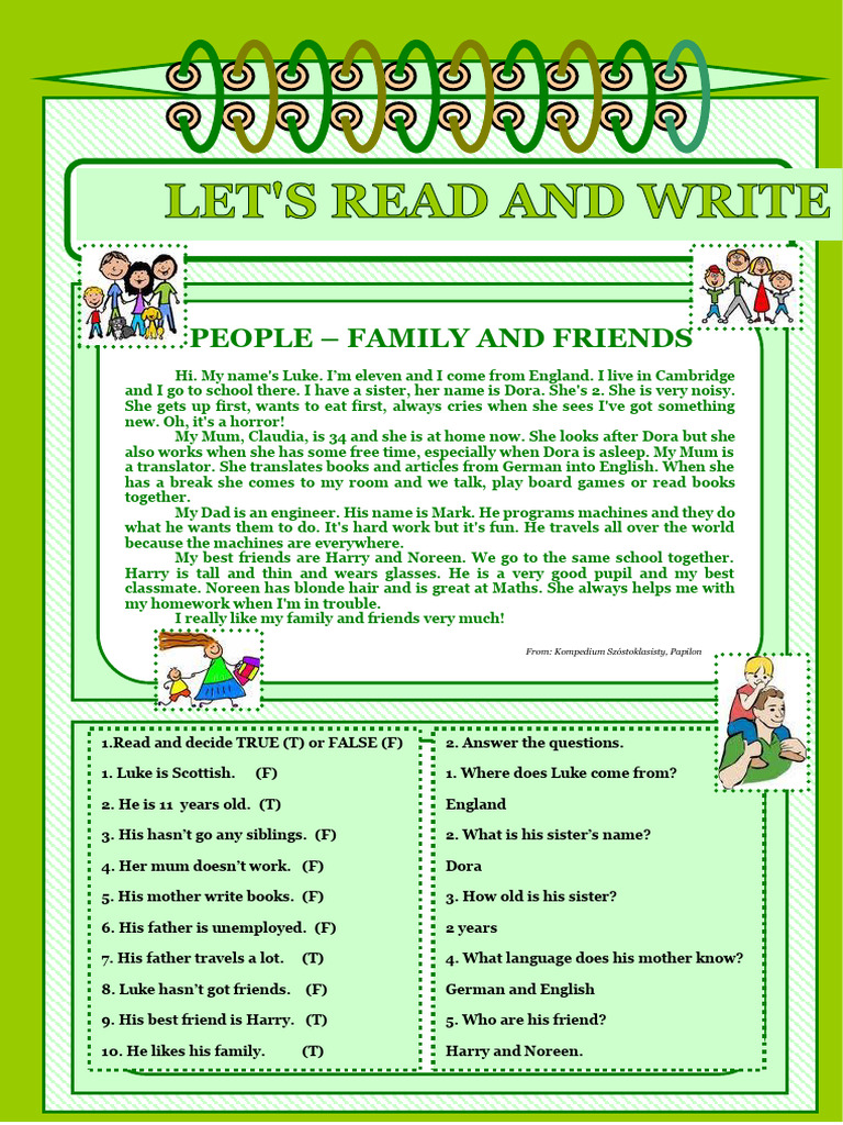 Lets Read and Write Family | PDF
