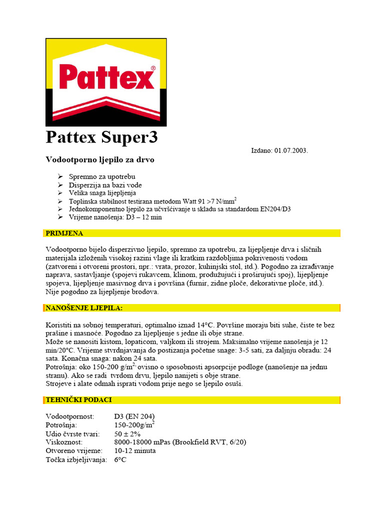 TDS Pattex Super3 HR | PDF