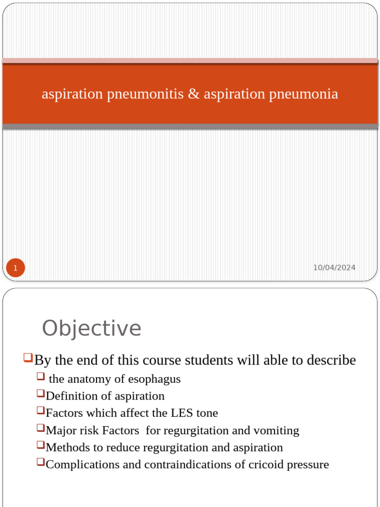 Aspiration Pneumonia | PDF