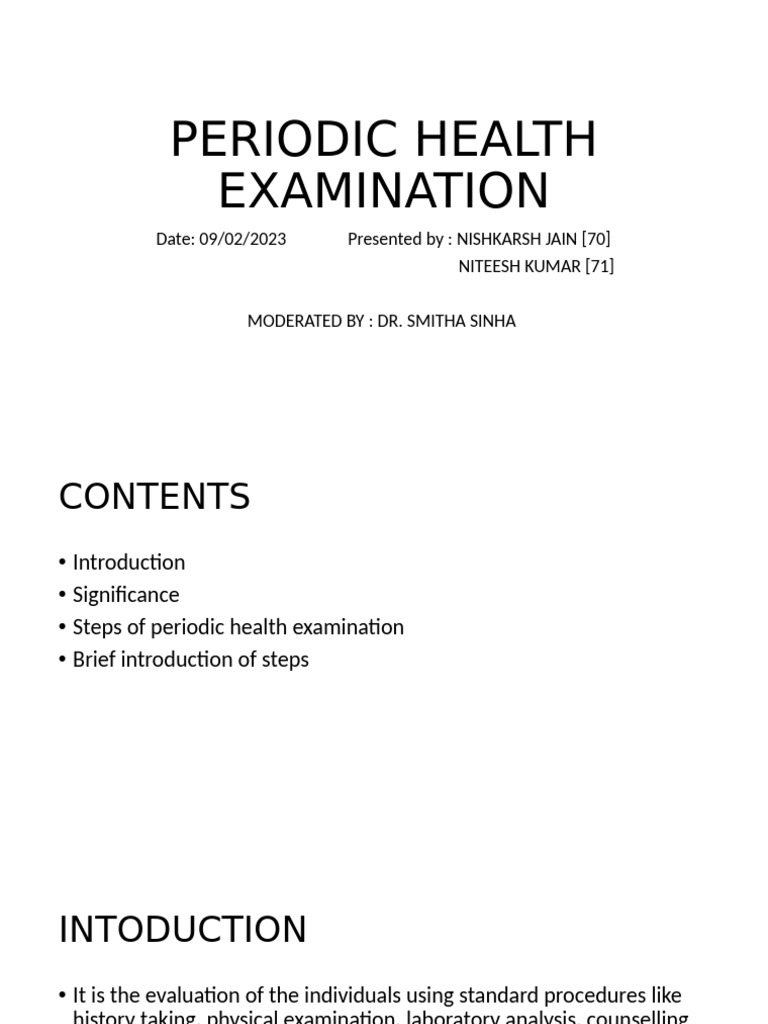 Periodic Health Examination | PDF