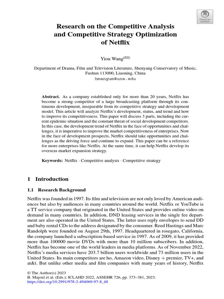 Research On The Competitive Analysis and Competitive Strategy ...