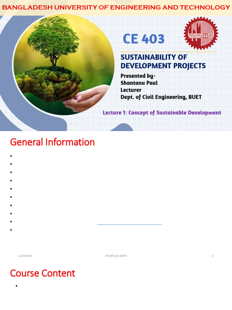 CE 403 Lecture 1 | PDF