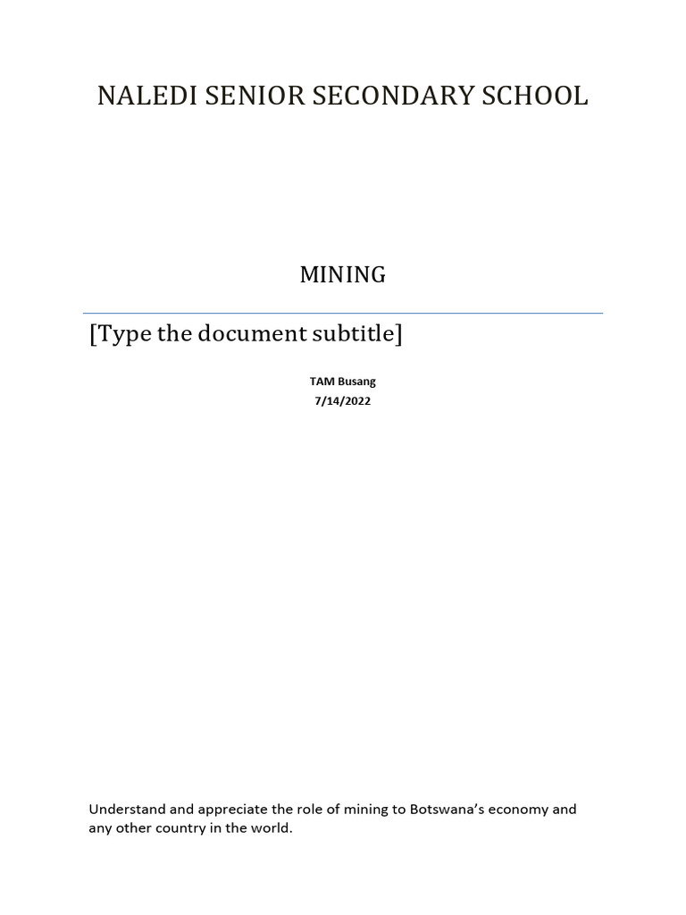 MINING NOTES | PDF