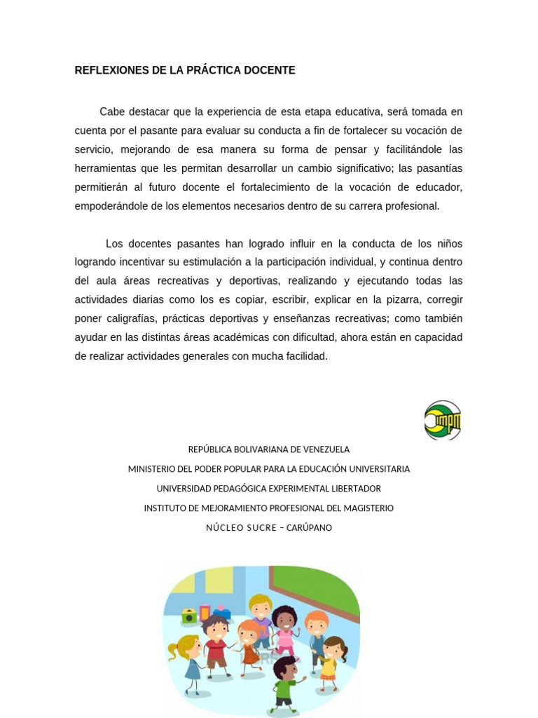 Reflexiones de La Práctica Docente | PDF | Aprendizaje | Crecimiento ...