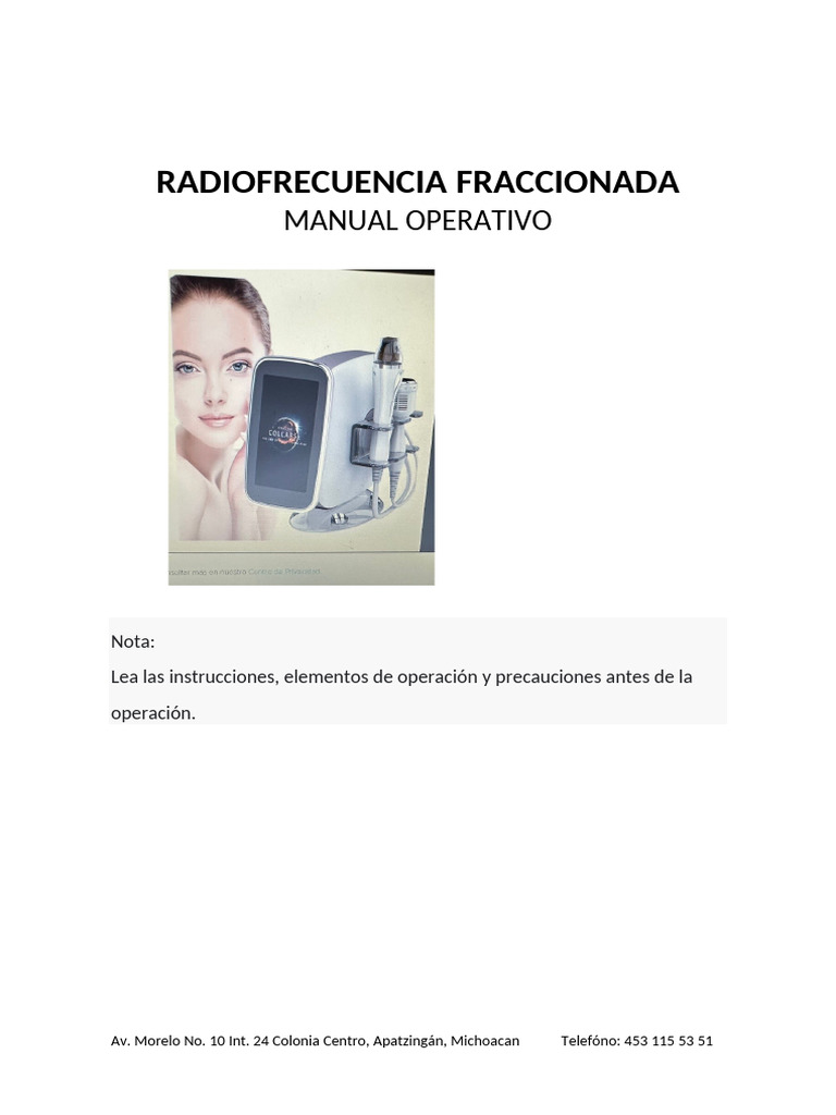Manual Radiofrecuencia Fraccionada | PDF