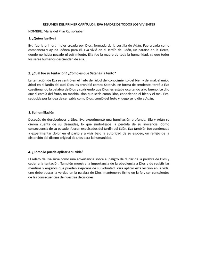 RESUMEN DEL PRIMER CAPÍTULO I | PDF