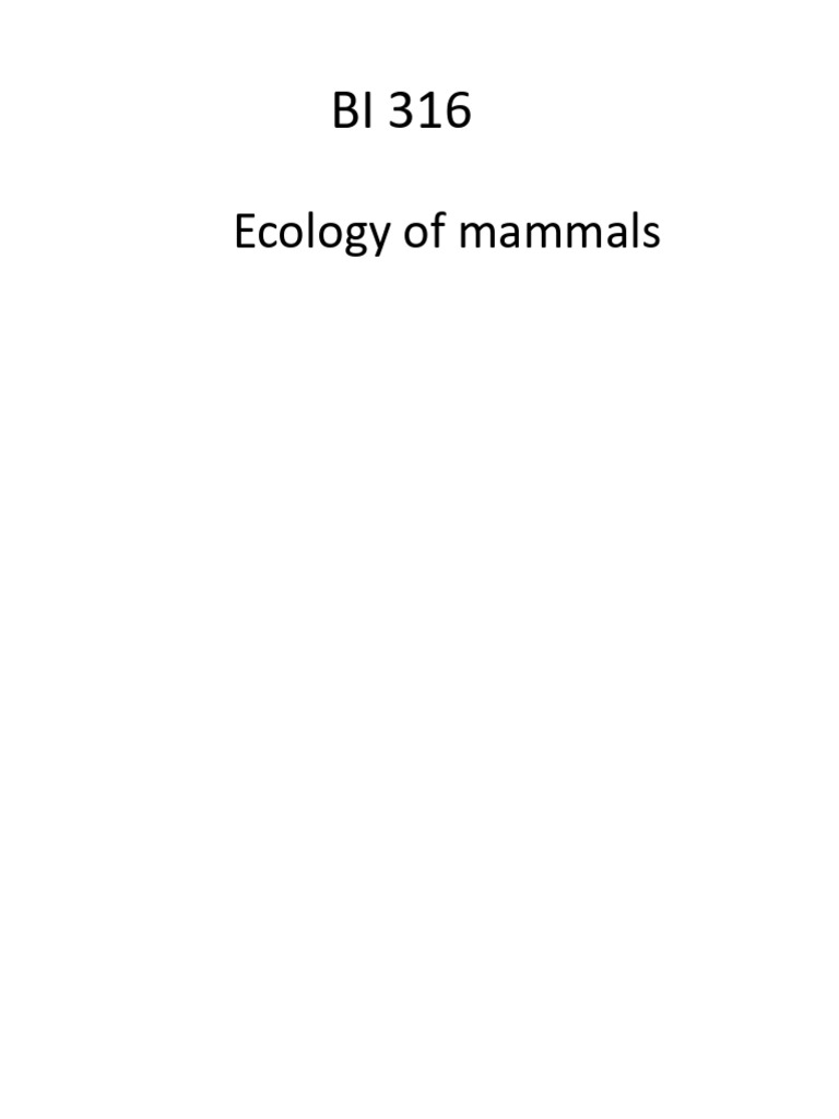 Lecture 6-Ecology of Mammals | PDF