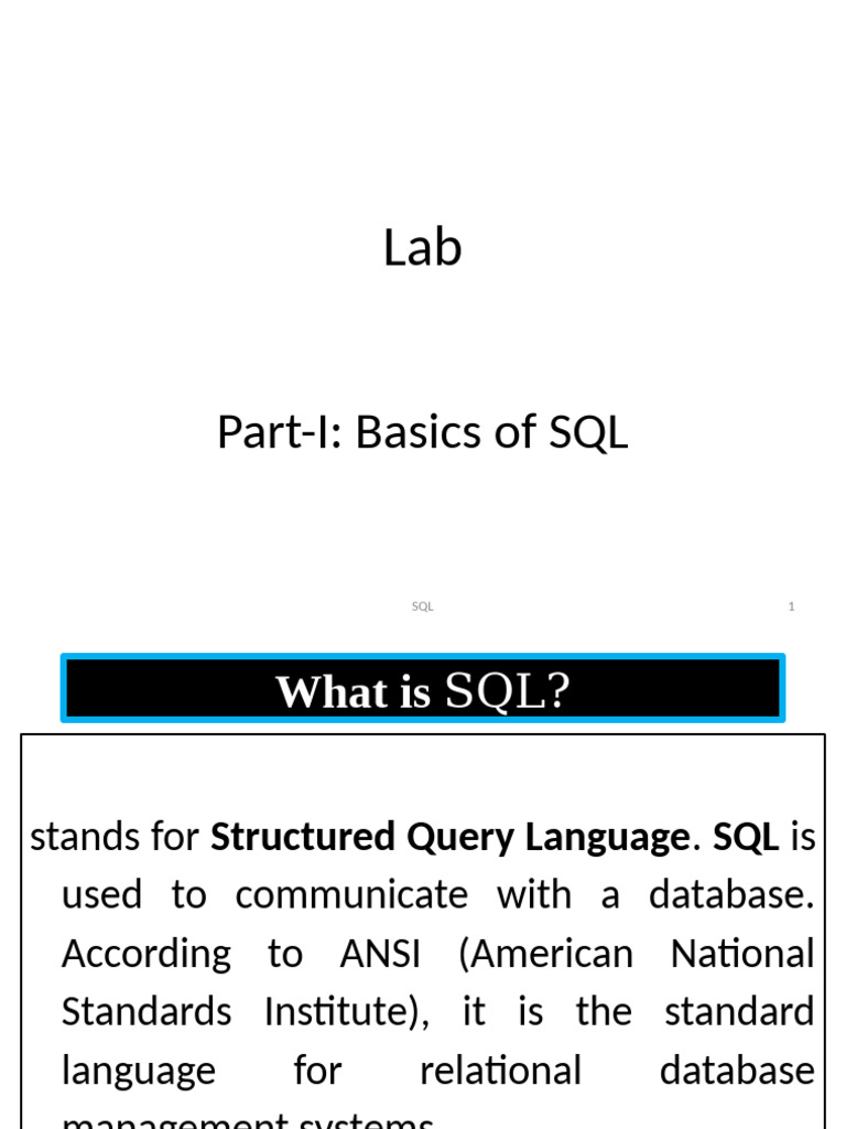 SQL (Lab) | PDF