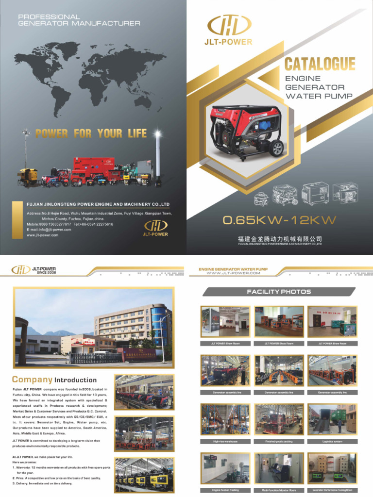 2024 JLT Power Gasoline and Diesel Generator Catalogue | PDF