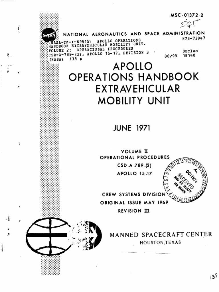 Apollo Operations Handbook - Extravehicular Mobility Unit - Volume II Operational Procedures | PDF