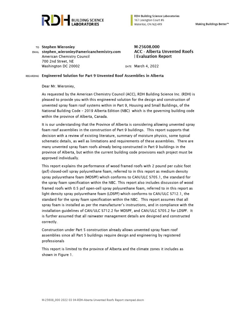 Alberta Unvented Roof Assemblies Report | PDF | Building Insulation ...
