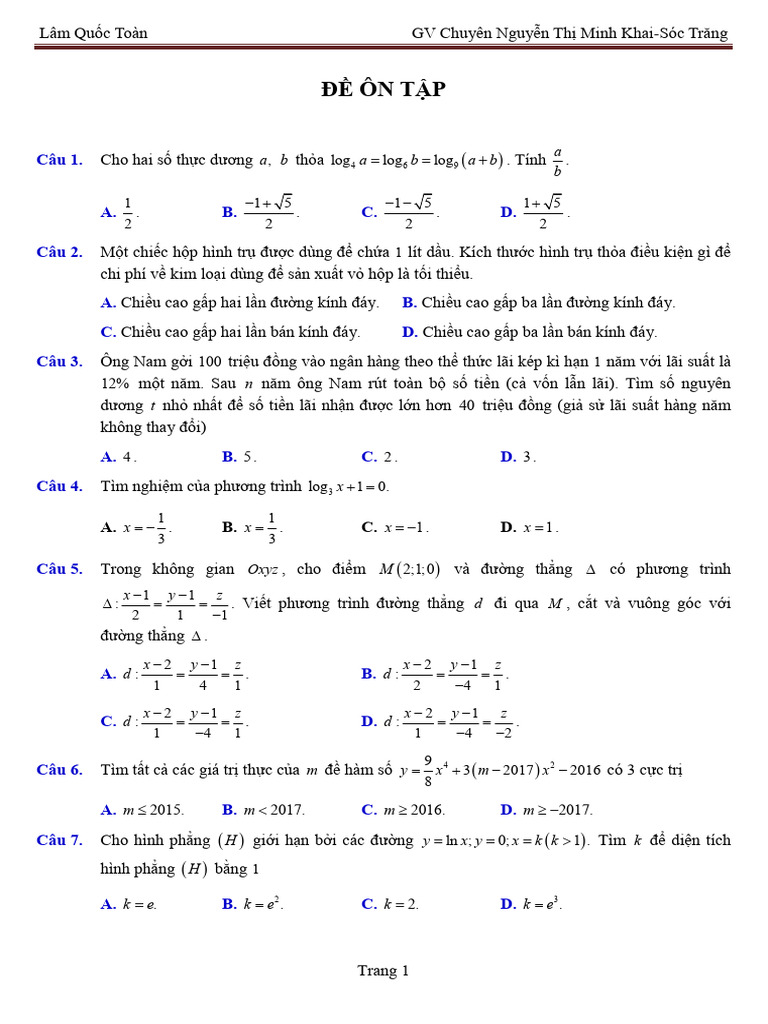DAP AN DE ON TAP | PDF