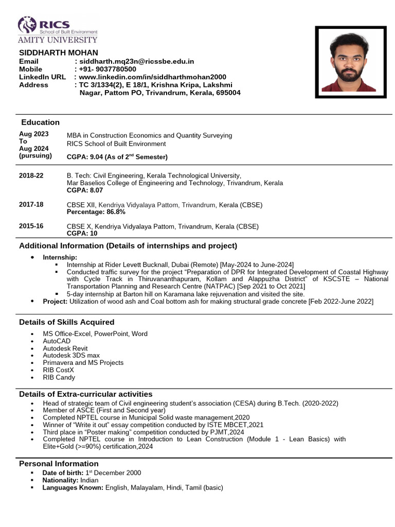 Sid Rics Resume | PDF