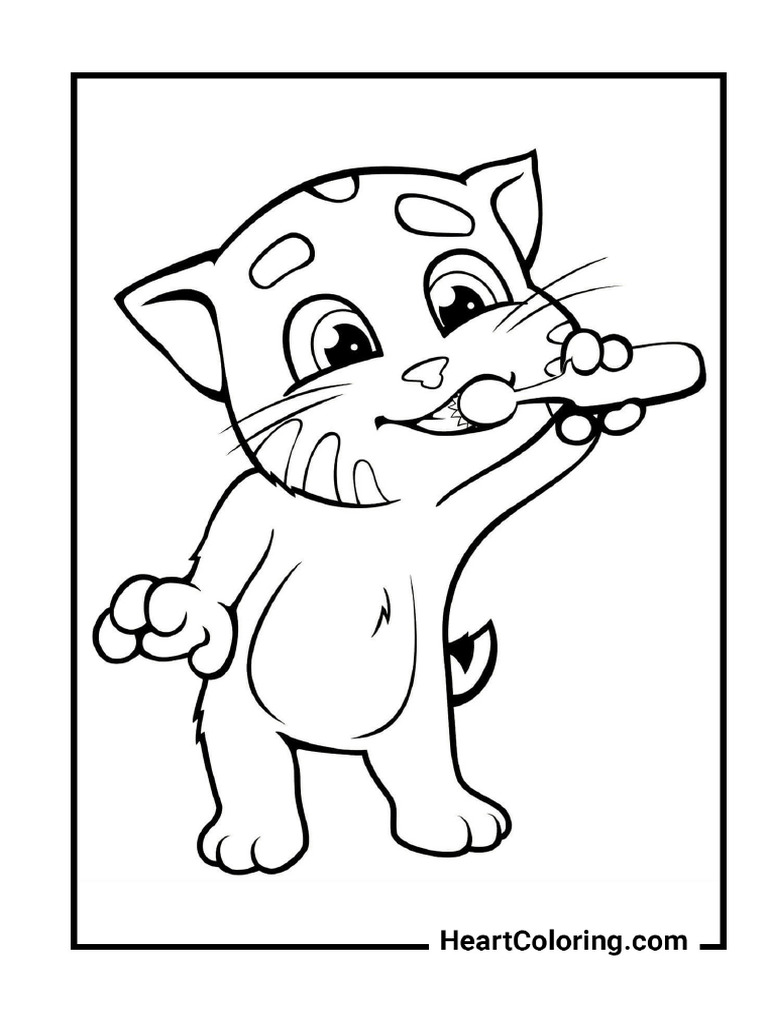 967 5 My Talking Tom Cat Coloring Pages | PDF