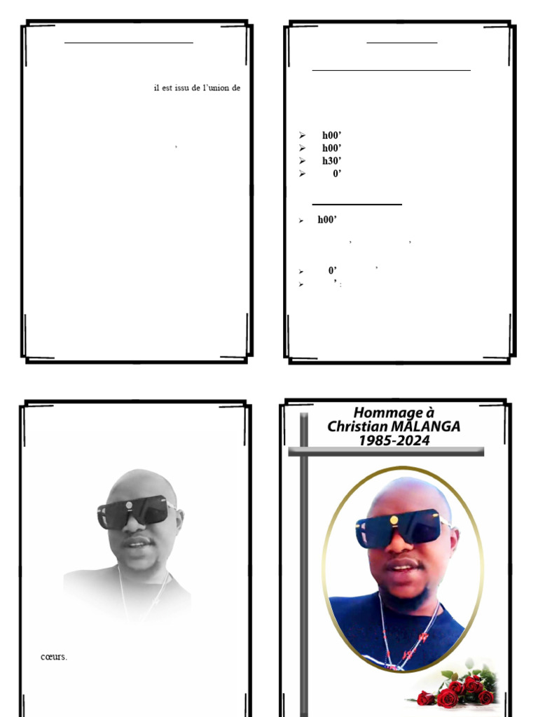 Programme Des Obseques de Christian Malanga Andulu | PDF