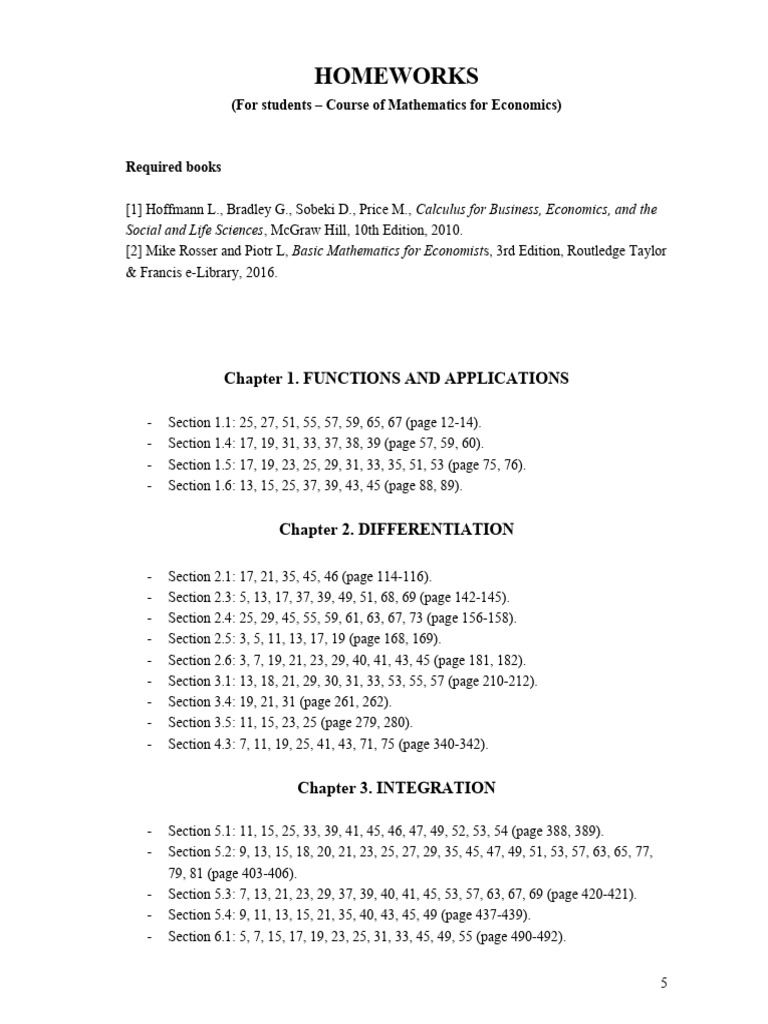 Exercises of Maths For Eco - Chap 1-2-3 | PDF