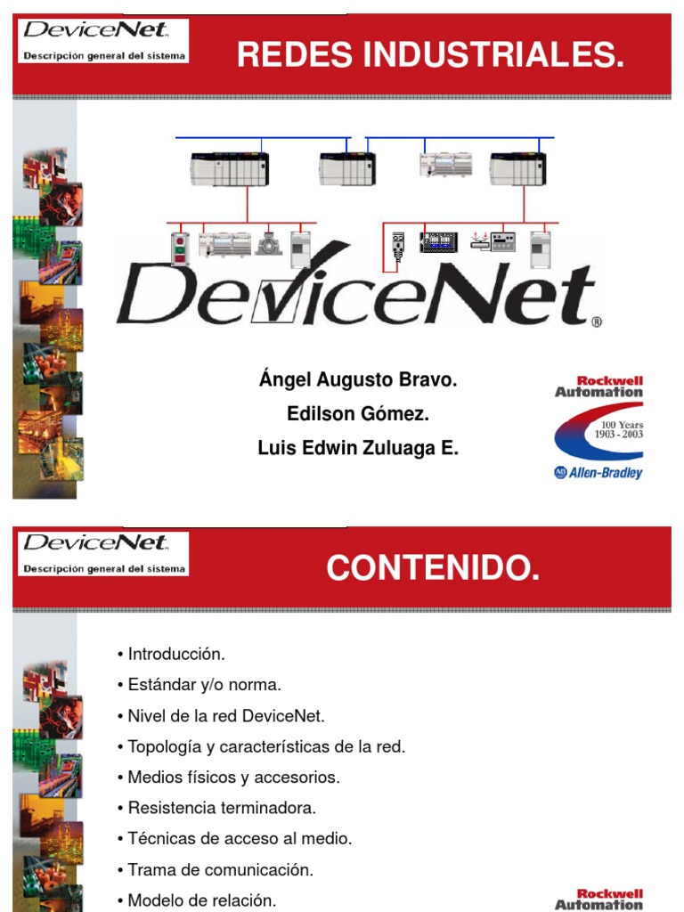 Presentacion Devicenet | PDF | Topología de la red | Red de computadoras