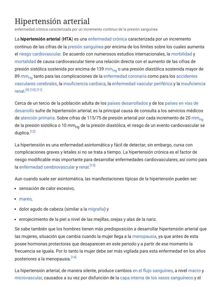 Hipertensión Arterial: Riesgos y Tratamiento | PDF | Hipertensión ...