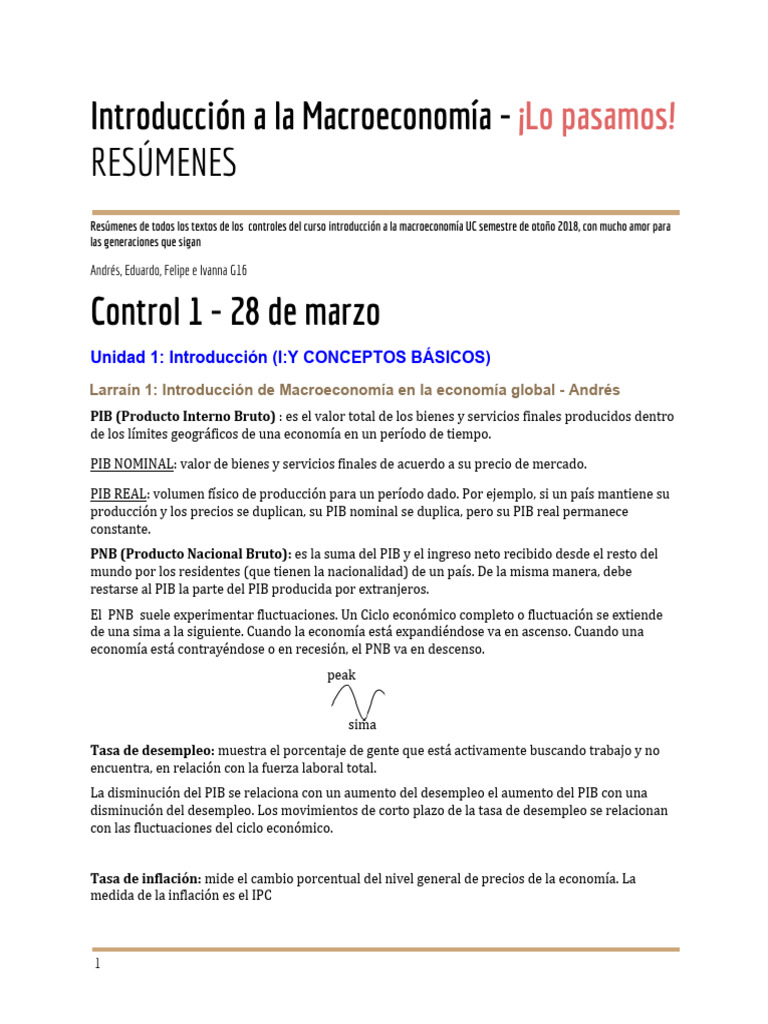 Resúmenes Macro 2018 | PDF | Producto Interno Bruto | Monetarismo