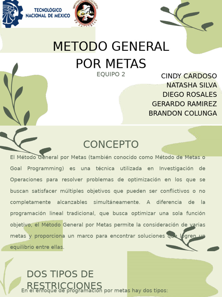 METODO GENERAL POR METAS | PDF