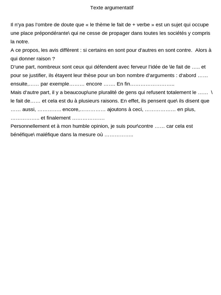 Texte Argumentatifب | PDF