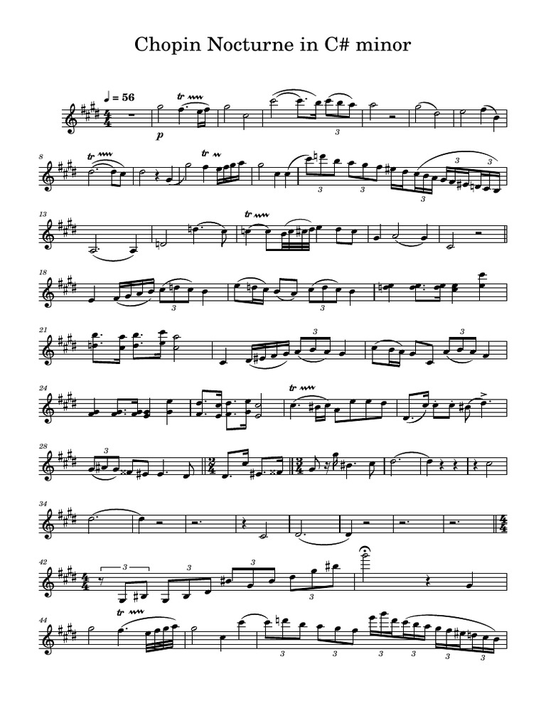 Chopin Nocturne in C# Minor | PDF | Musical Compositions