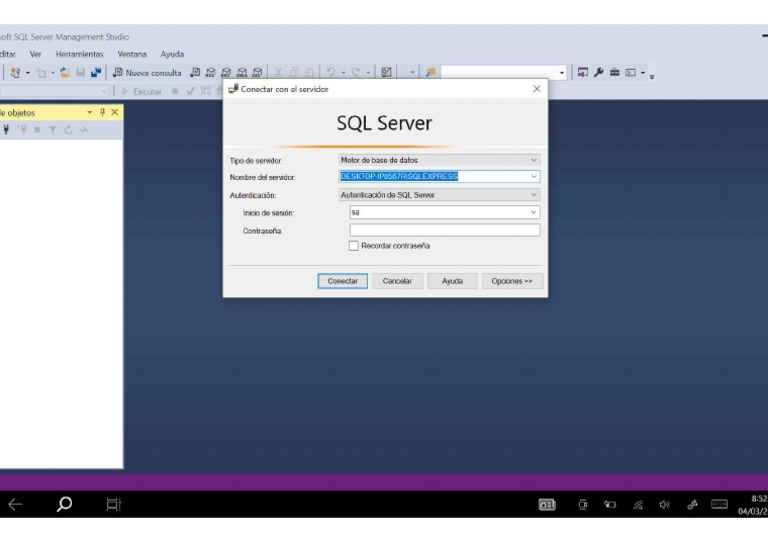 Ejemplo de Pantalla Incial para Conexion Con SQL Server | PDF