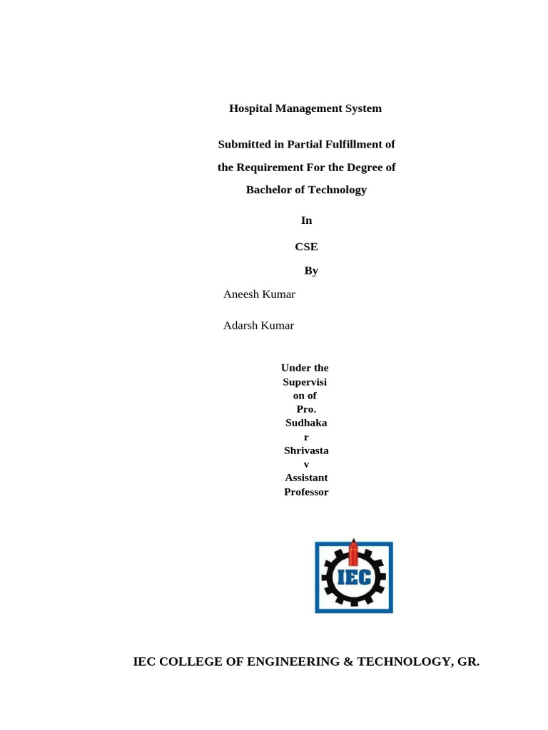 Hospital-Management Report | PDF