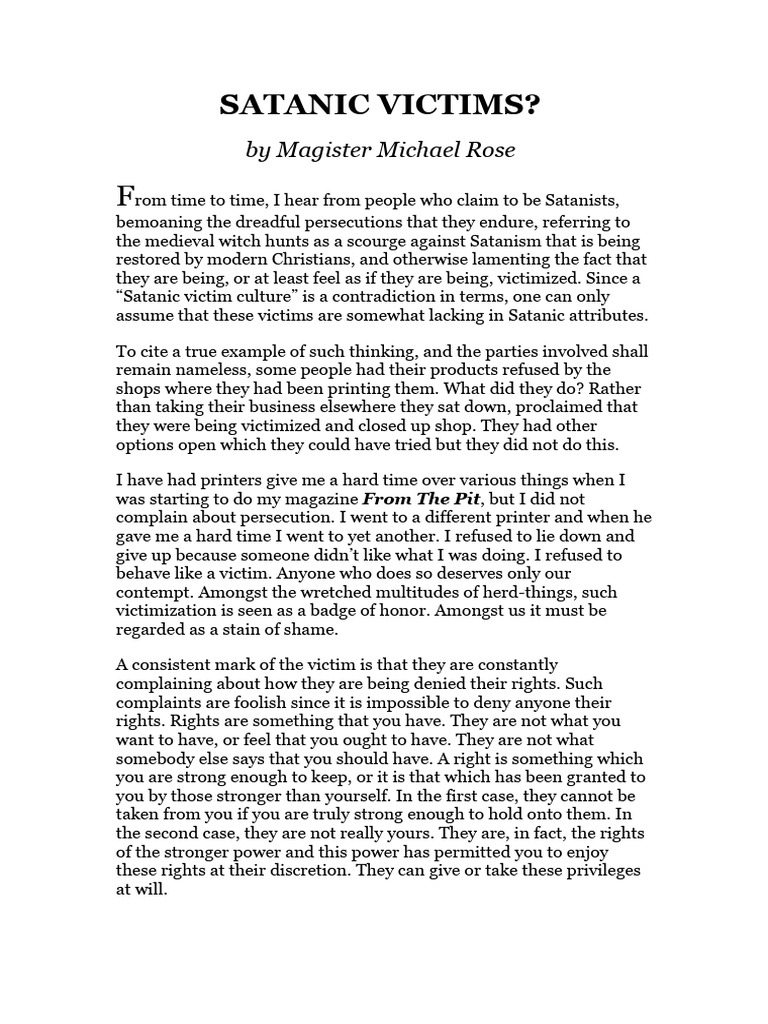 Satanic Victims | PDF