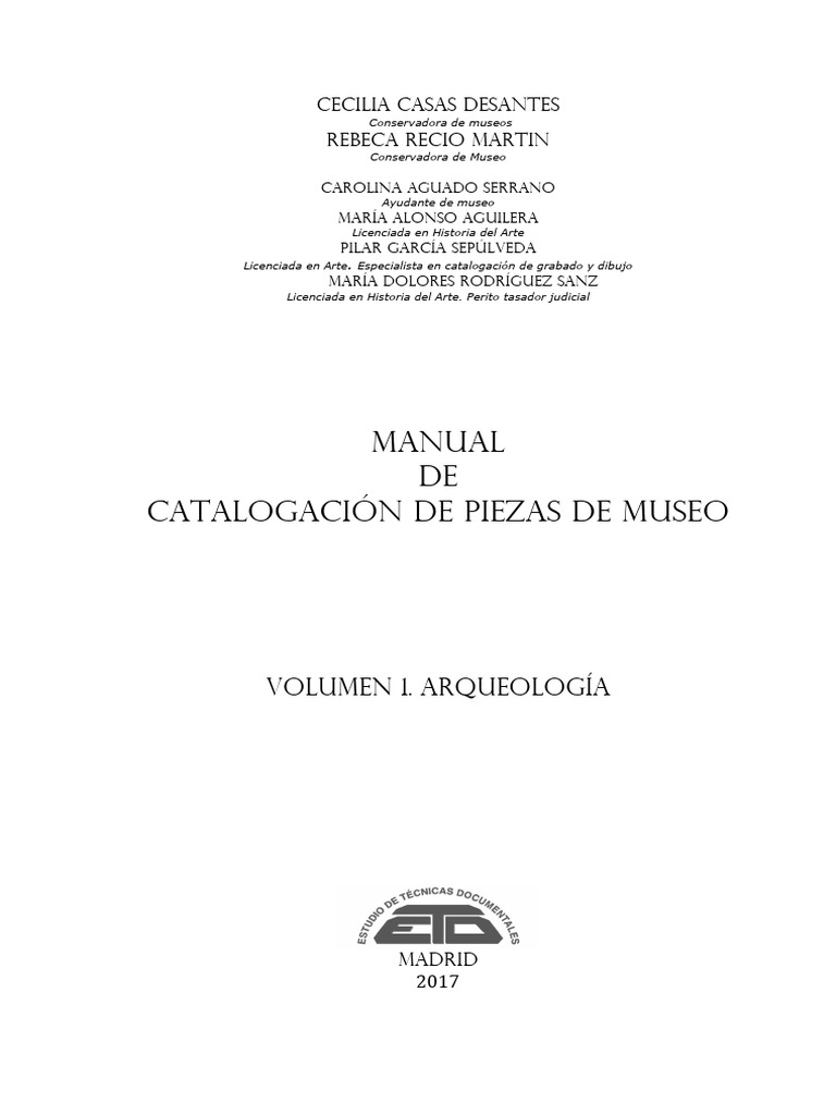 Indice Catalogacion Piezas | PDF | Museo | Ciencias sociales