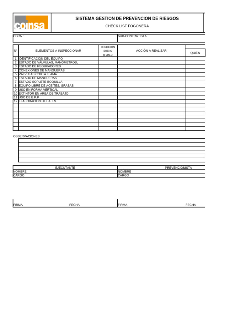 6. Check List de Equipos y Herramientas Eléctricas (F006-FC-SSMA-HCV) | PDF