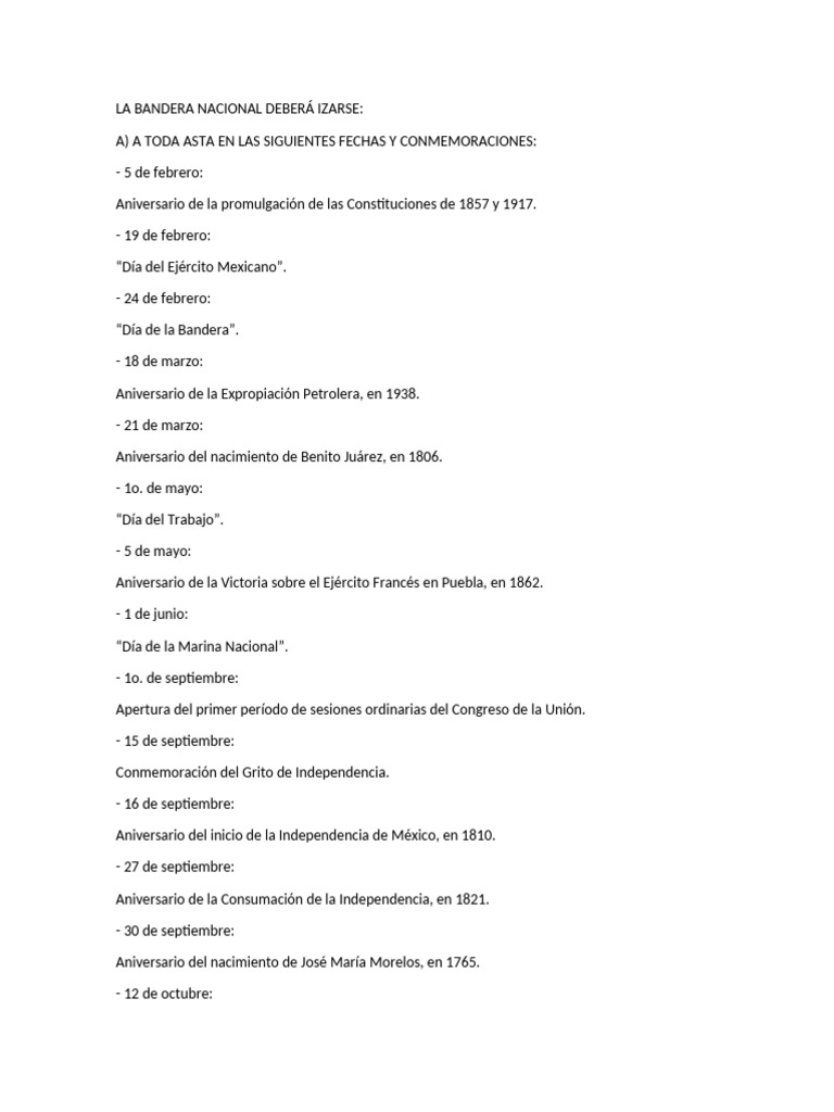 Fechas Pára Izar Bandera | PDF