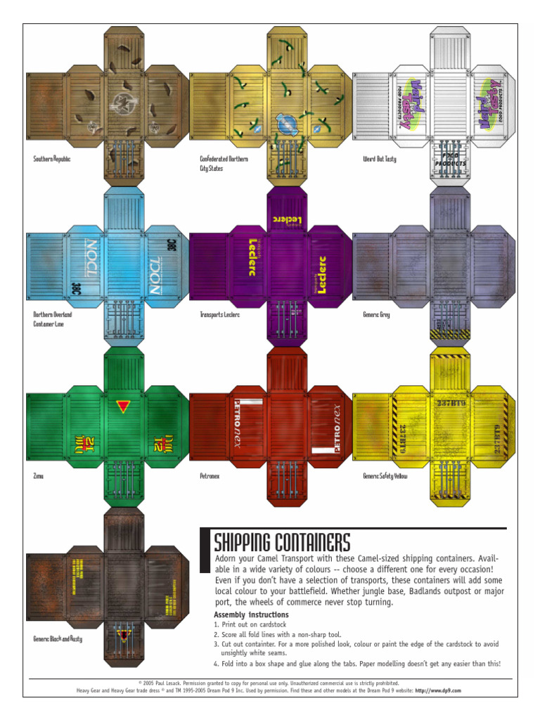 Paper Terrain - Shipping Containers | PDF