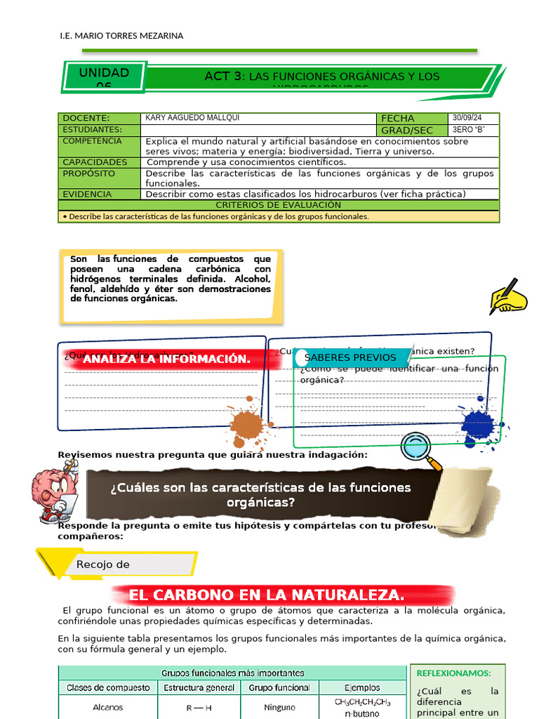C-3º ACT 3 CYT UND 6 | PDF