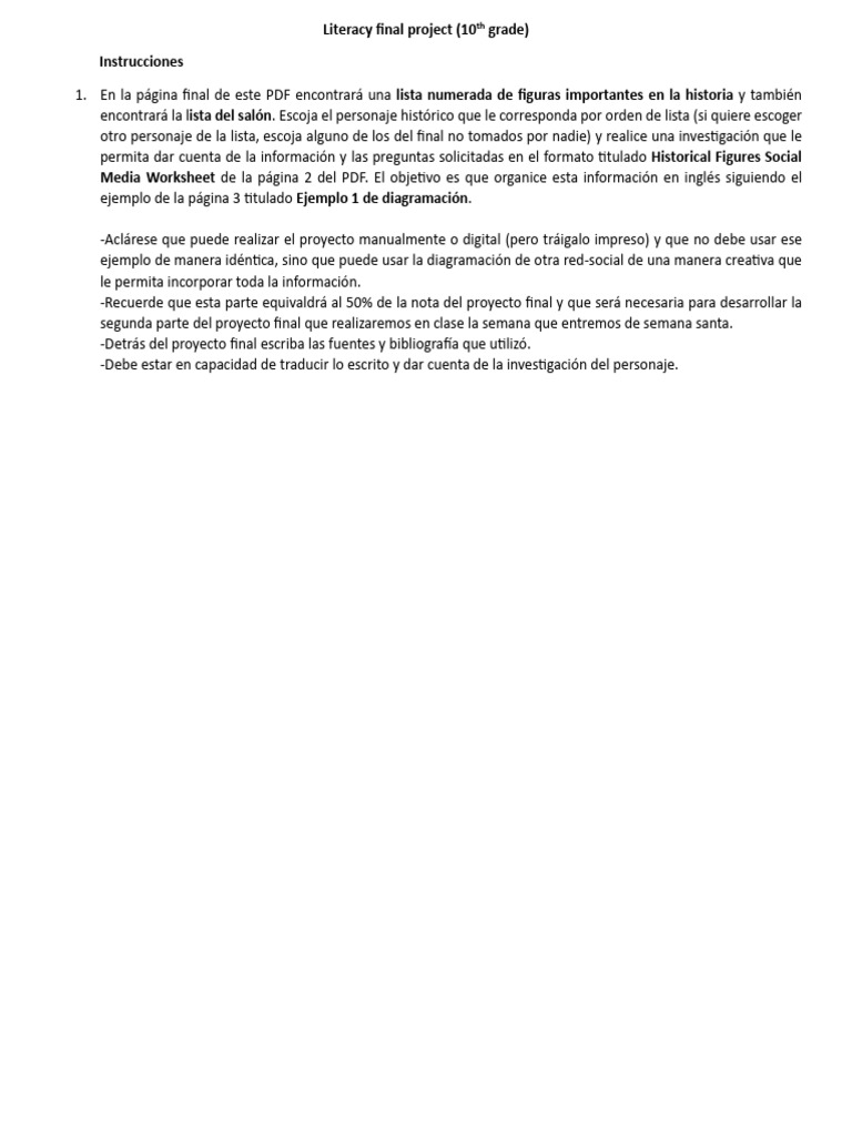 Proyecto Final Literacy 1002 | PDF