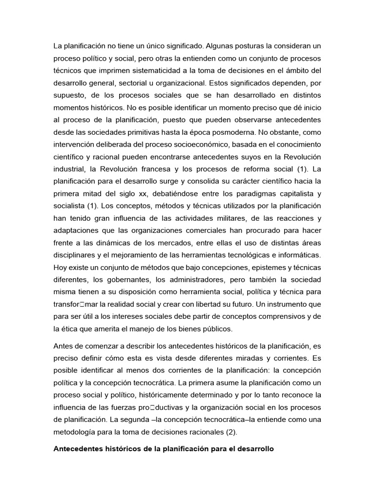 La Planificación No Tiene Un Único Significado | PDF