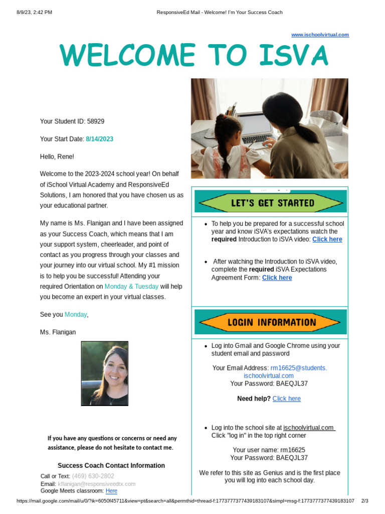 ResponsiveEd Mail - Welcome! I'm Your Success Coach | PDF