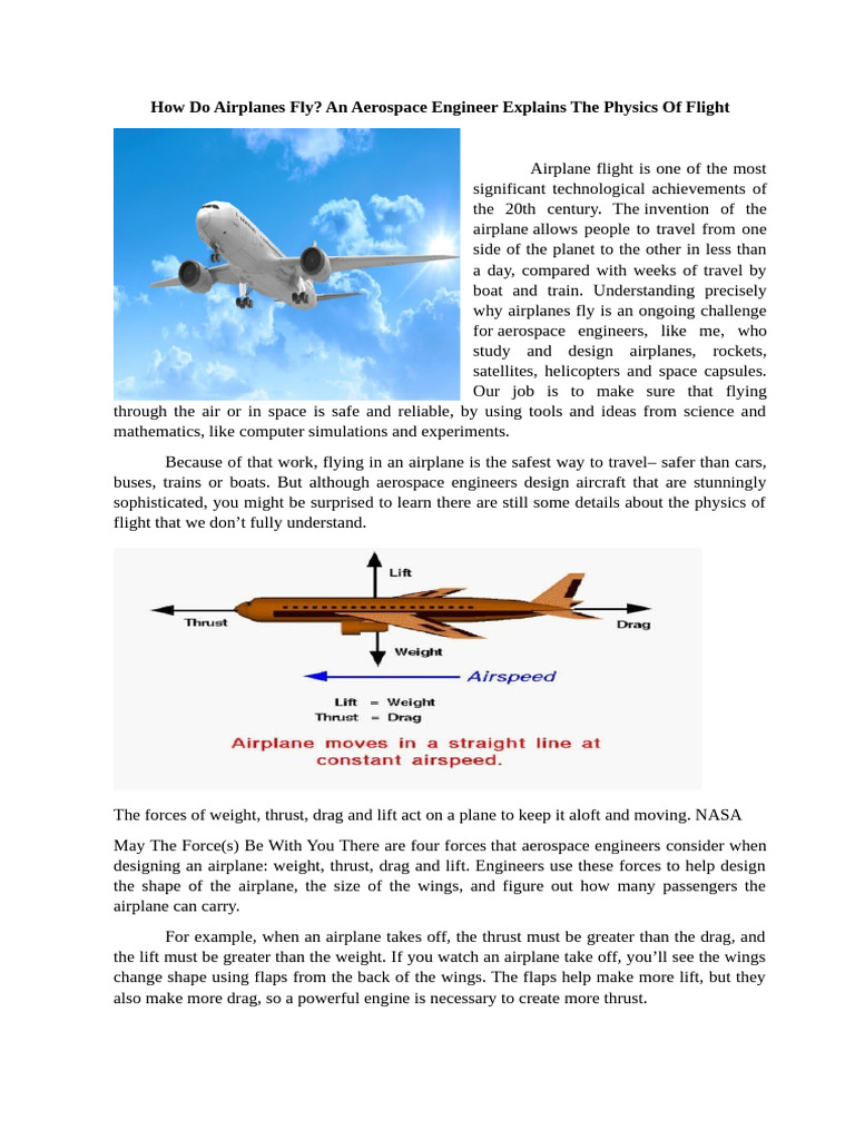 How Do Airplanes Fly | PDF