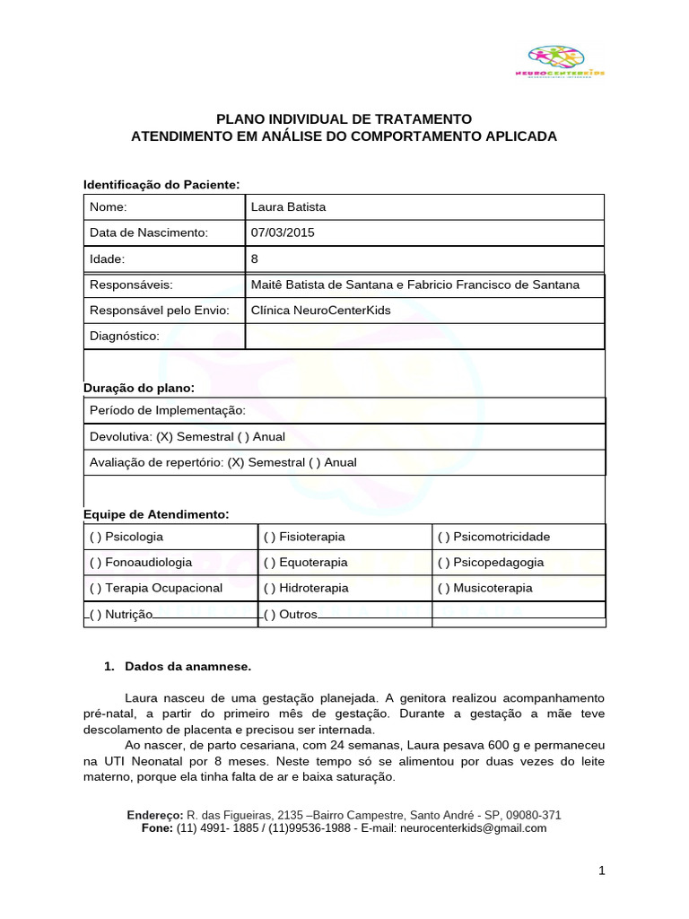 Laura Batista RelatÃ Rio Vbmapp | PDF