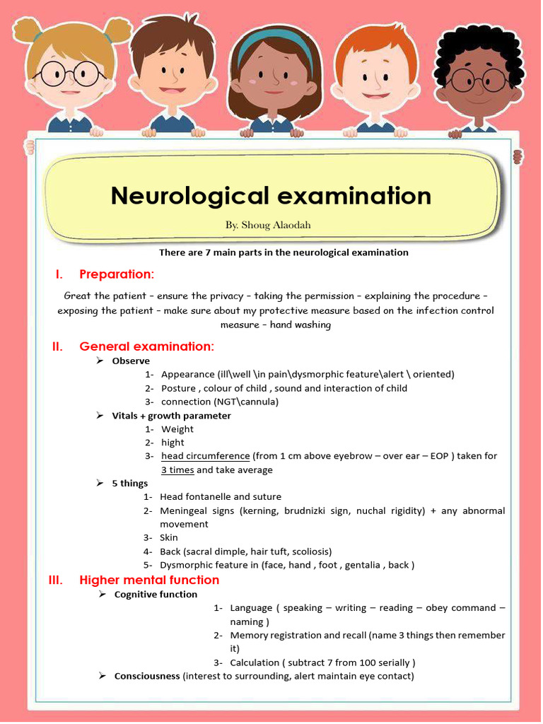 CNS Examination - Pediatric | PDF