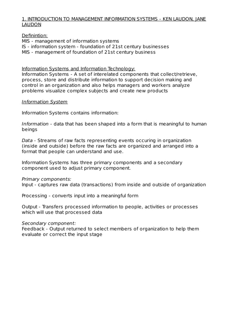 Introduction to Management Information Systems | PDF | Information ...