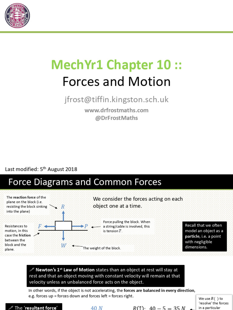 Dr frost edexcel a level maths mechanics powerpoint | PDF