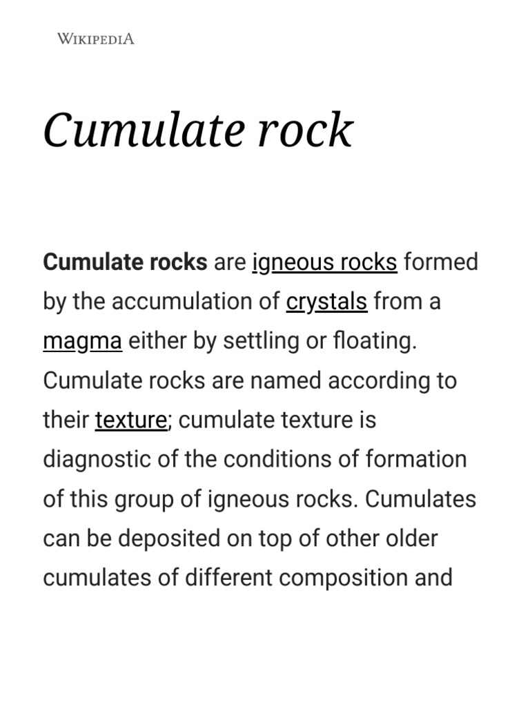 Cumulate Rock | PDF