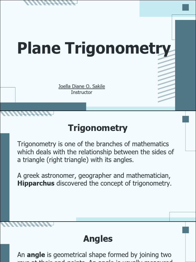 1 PLane Trigonometry | PDF