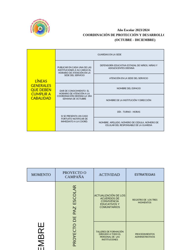 1ER Plan Trimestral 2024-2025 | PDF