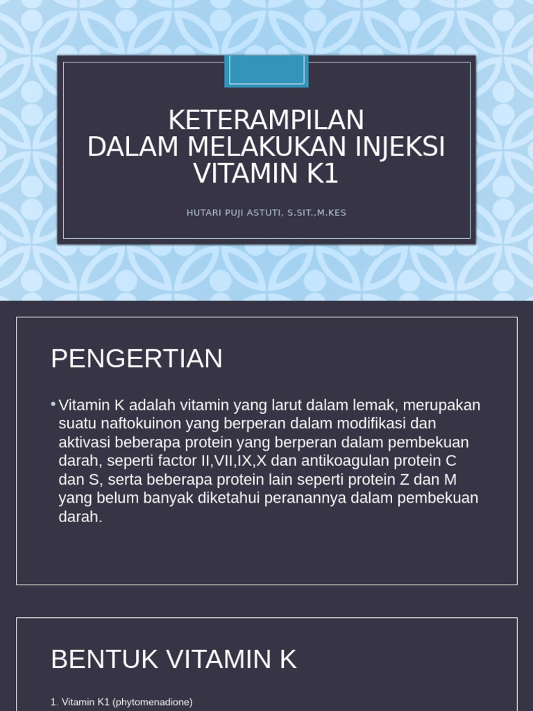 Hutari BBL PEMBERIAN VITAMIN K | PDF | Dietetics | Essential Nutrients