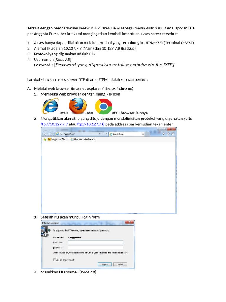 Langkah Akses Server DTE JTPM | PDF